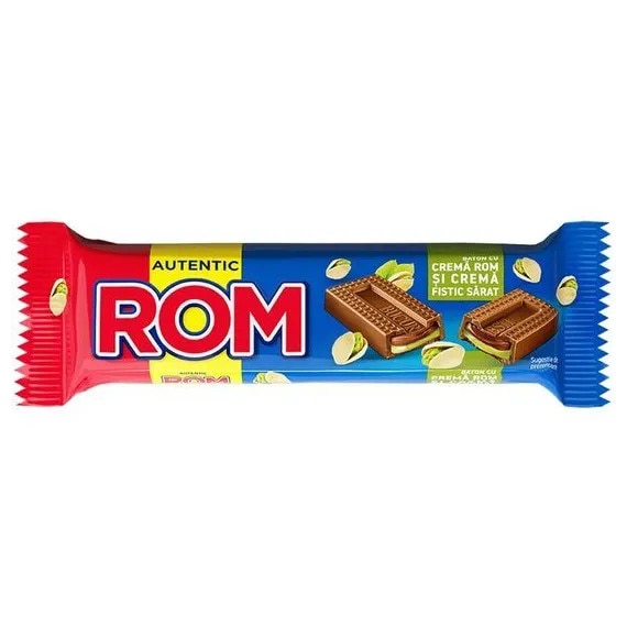 Pachet 2x Baton de ciocolata cu crema de fistic sarat, Rom 44.5gr - eMAG.ro
