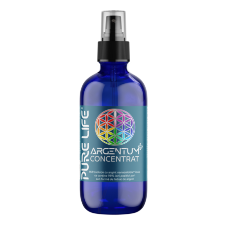 Argint coloidal ionic ARGENTUM+® CONCENTRAT 35ppm 120ml cu pulverizator ...