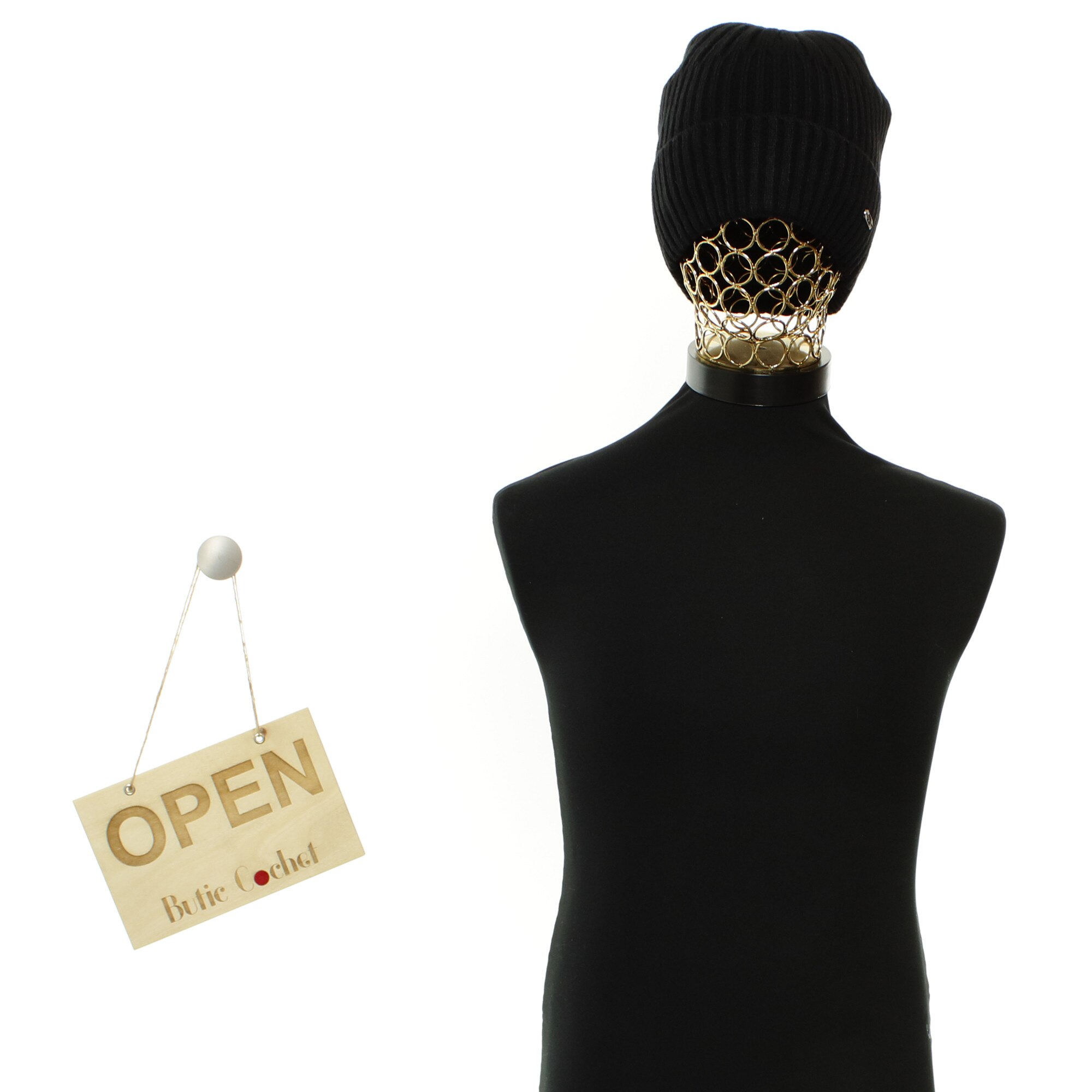 Fes barbatesc, ButicCochet, tricotat, din acril si sintetic, one size ...