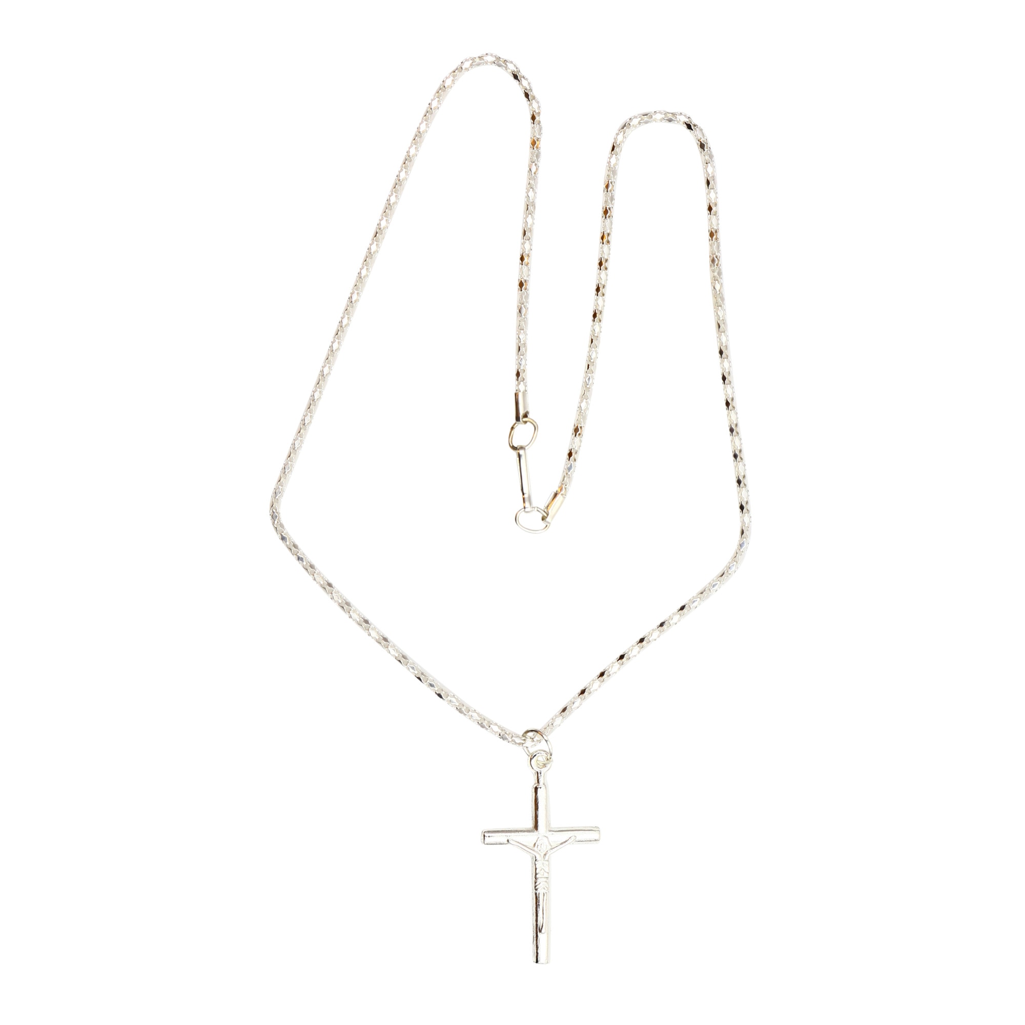 Lantisor argintiu cu pandantiv cruce - eMAG.ro