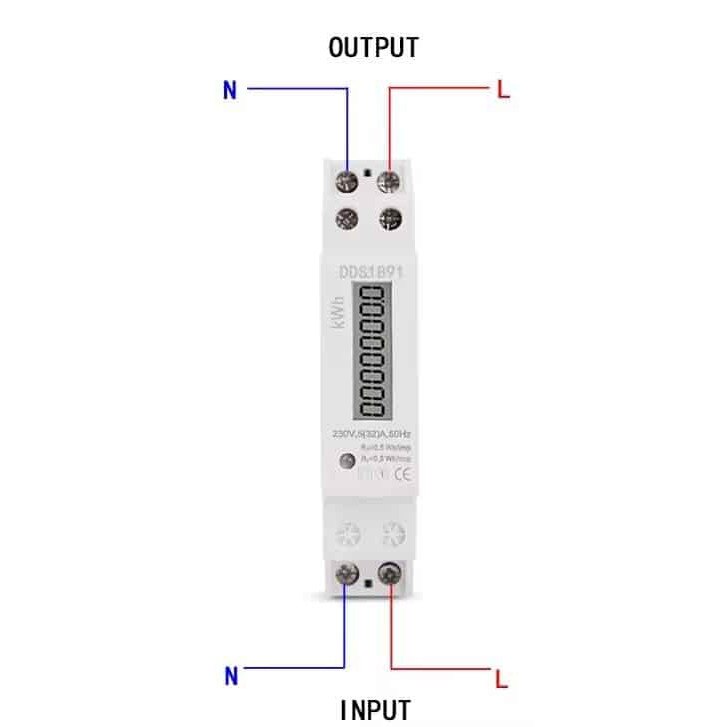 Contor energie electrică digital monofazat 220V, montaj pe sina DIN ...