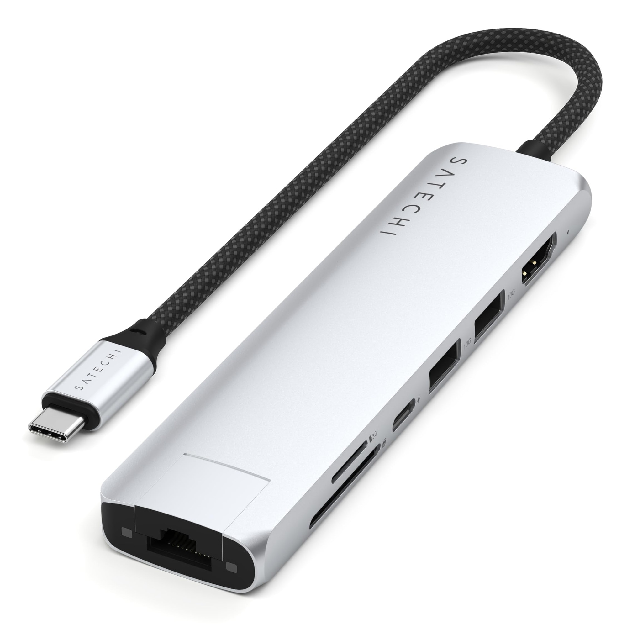 Docking station Satechi 7-In-1, argintiu, HDMI 4K, alimentare 100W ...