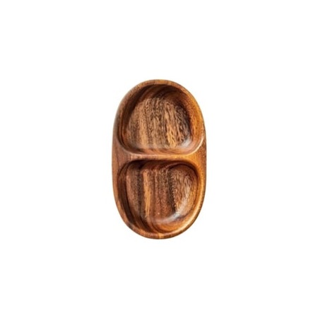Tava din lemn natural cu compartimente duble, sculptata manual, ideala ...