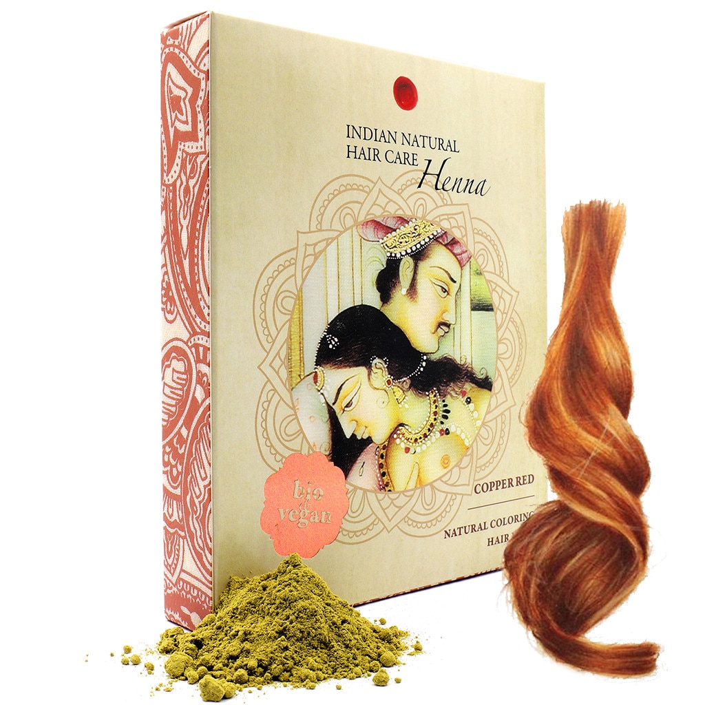 Vopsea henna pentru par, Indian Natural Hair Care, Rosu cupru, 200g ...