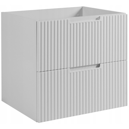 Dulap de baie, Rodan, Vena, 60x57x46 cm, Alb, MDF riflat, 2 sertare ...