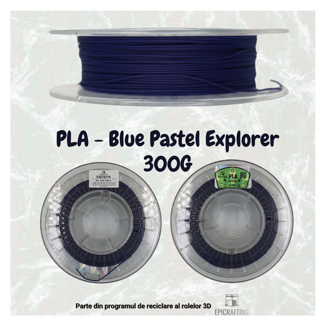Filament 3D PLA, Blue Pastel, 300g - eMAG.ro