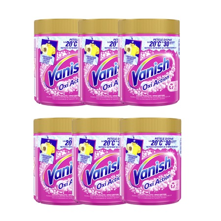 Set 6 x Pudra pentru indepartarea petelor pentru haine colorate Vanish ...