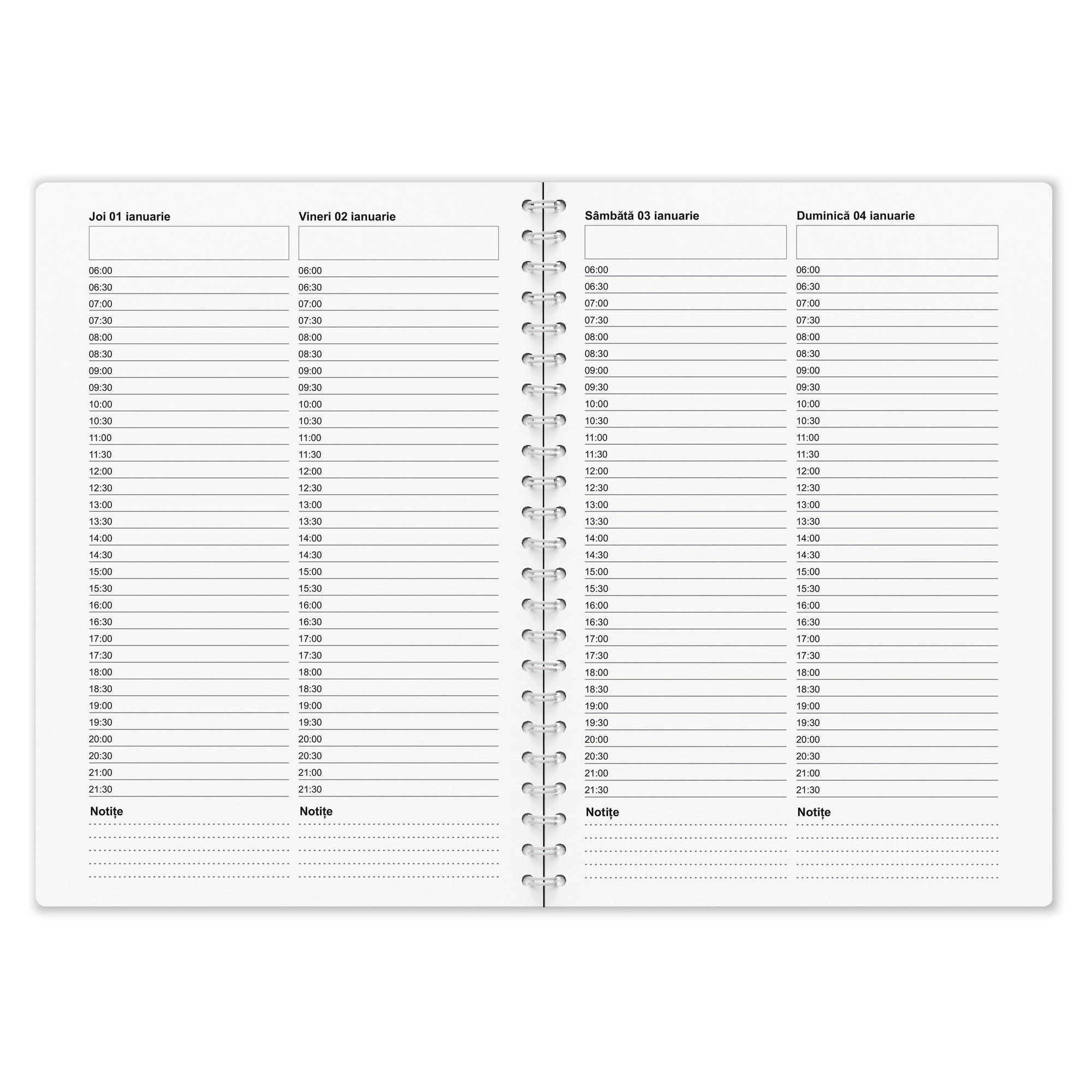 Agenda A4 pentru programari datata zilnic 2026 192 pagini, spirala ...