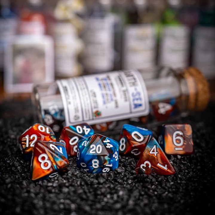 Set de 7 Zaruri D&D in Sticla, Twinsoul Series, Earth-Sea - eMAG.ro