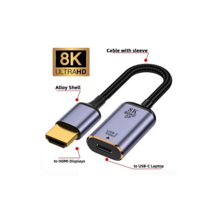 Adaptor Type C Femela la HDMI 8K 60Hz - eMAG.ro