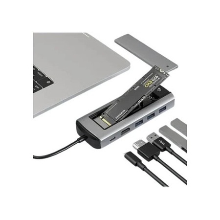Hub USB C Thunderbolt 3 cu slot M.2 SSD si HDMI, rezistent la socuri ...