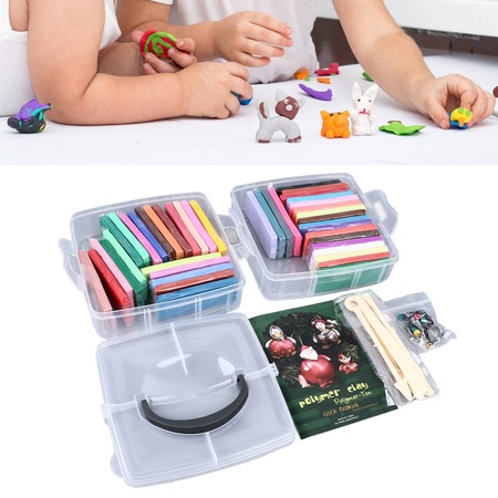 Set de lut polimeric 42 culori cu 5 unelte de modelare, educativ ...