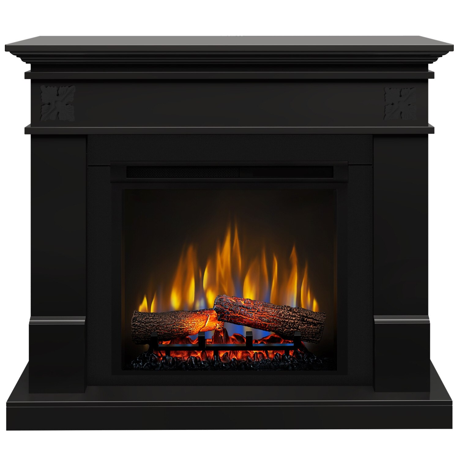 Semineu electric Lisabona Flower Negru cu focar electric 3D Dimplex ...