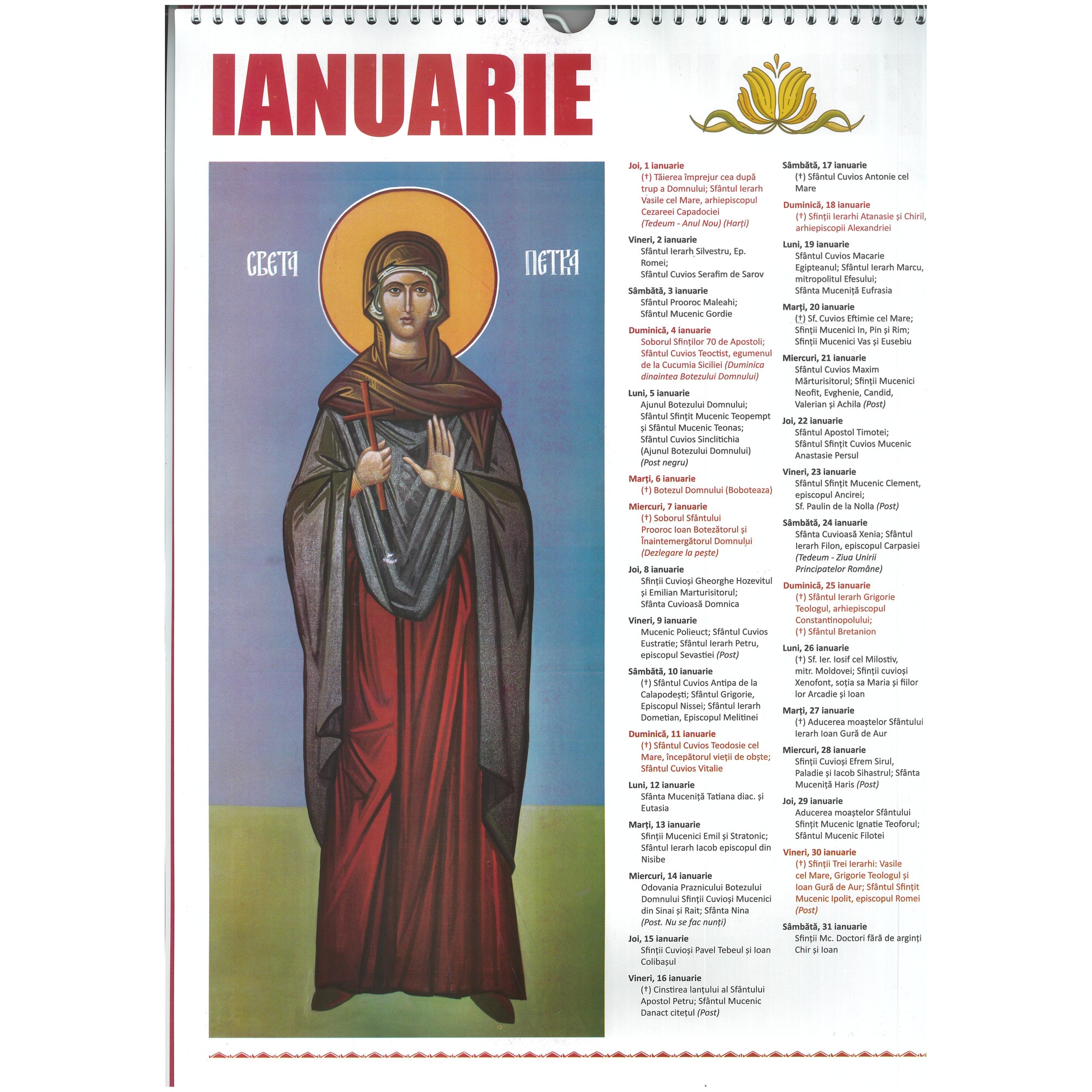 Calendar cu sfinti si sarbatori crestine, 2026, A3 - eMAG.ro