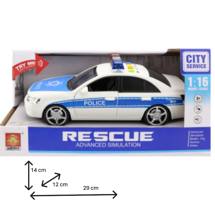 Masina de politie, GHEMOTOC®, cu frictiune, efecte luminoase si sonore ...