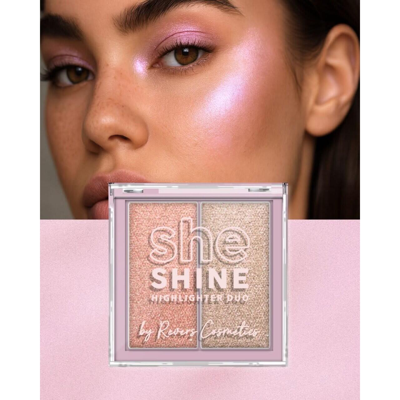 Paleta iluminator Duo She Shine 03 Pink Gleam, Revers, 7, 2 g - eMAG.ro