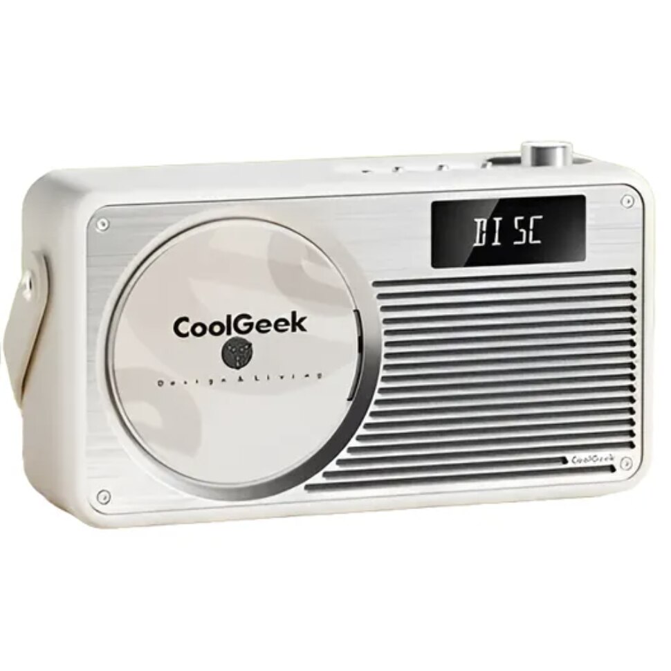 Player CD vertical 3 in 1, CoolGeek, Bluetooth 5.0, radio FM, 15 W, alb ...