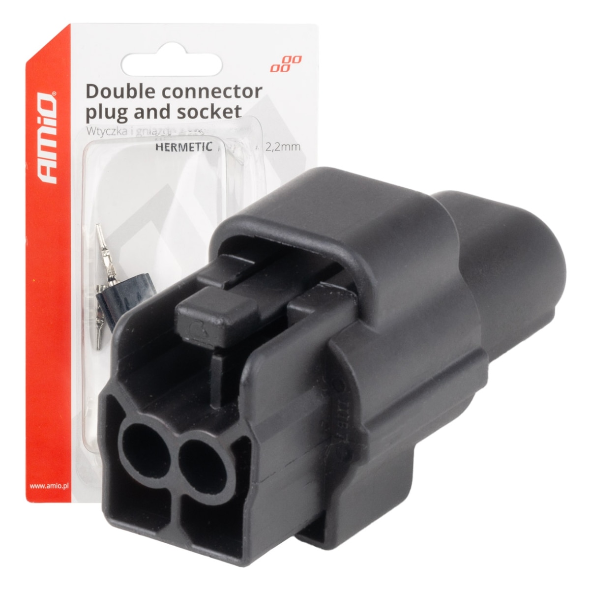 Conector electric waterproof set 2 PIN 2.2mm, AMIO, utilizare ...