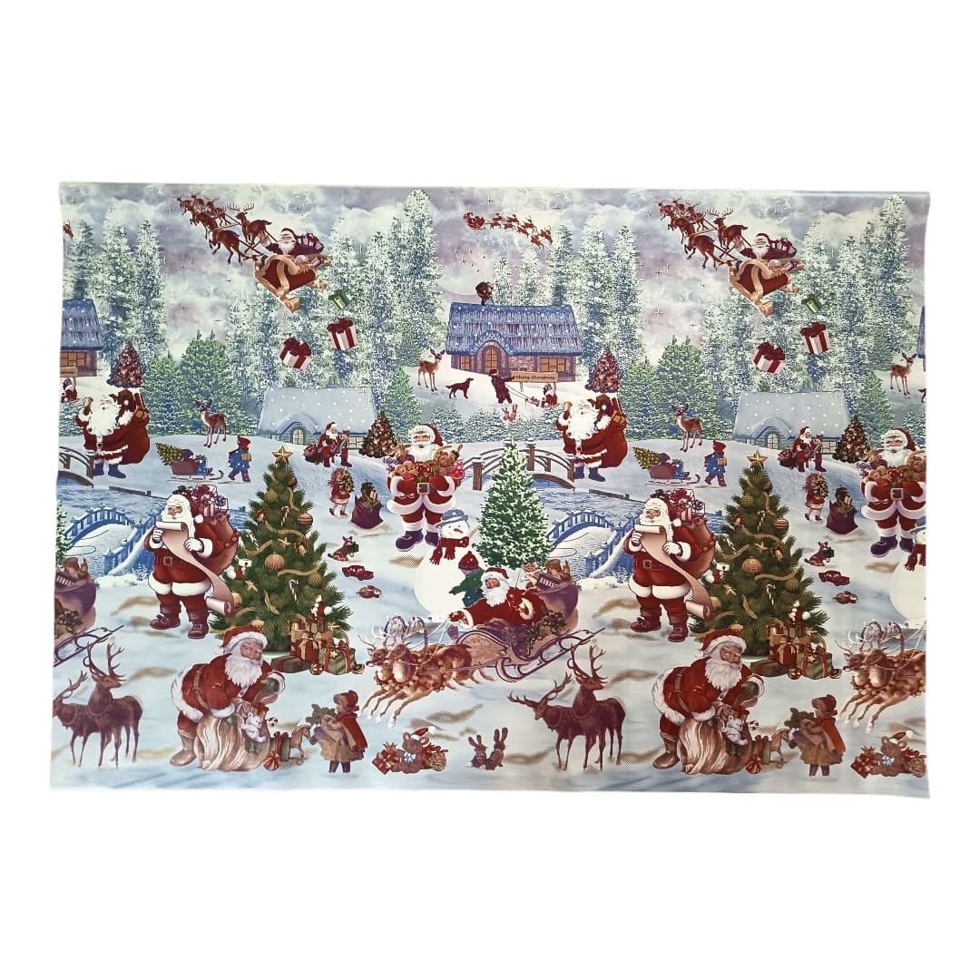Fata de masa impermeabila de Craciun, tip musama, 200x140 cm ...