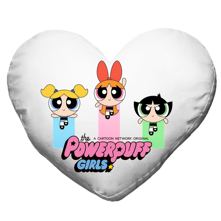 Perna powerpuff girls cartoon network, Poliester, Alb, inima - eMAG.ro