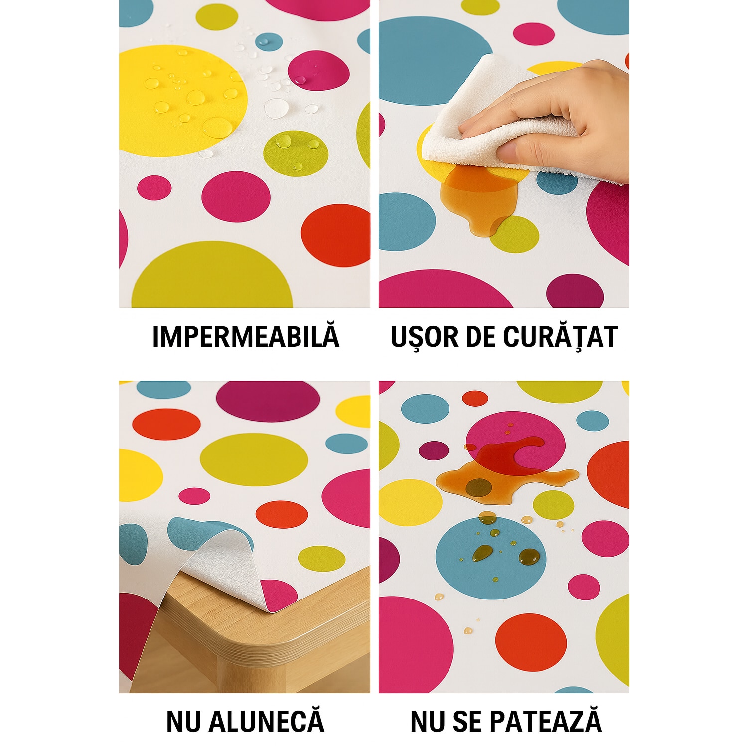 Fata de masa impermeabila tip musama, 100x140 cm, dreptunghiulara, PVC ...