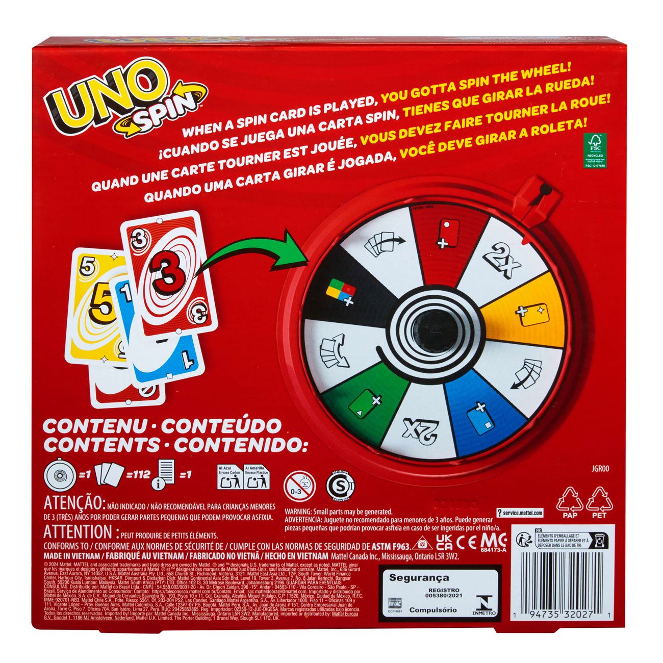Joc de societate uno spin - mattel - eMAG.ro