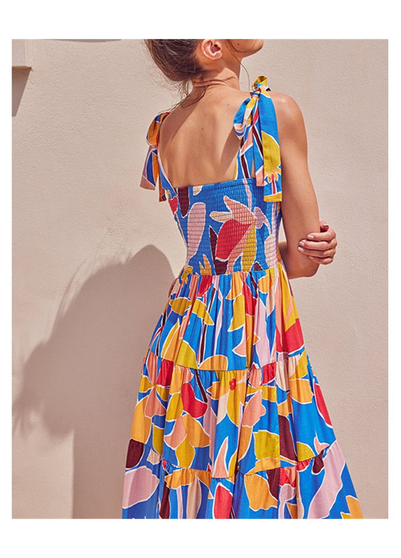 Rochie casual de vara, rochie maxi tip A, guler larg, S INTL - eMAG.ro