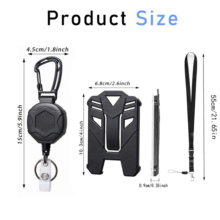 Set de 2 brelocuri magnetice retractabile, ZOUN, cu snur si suport ...