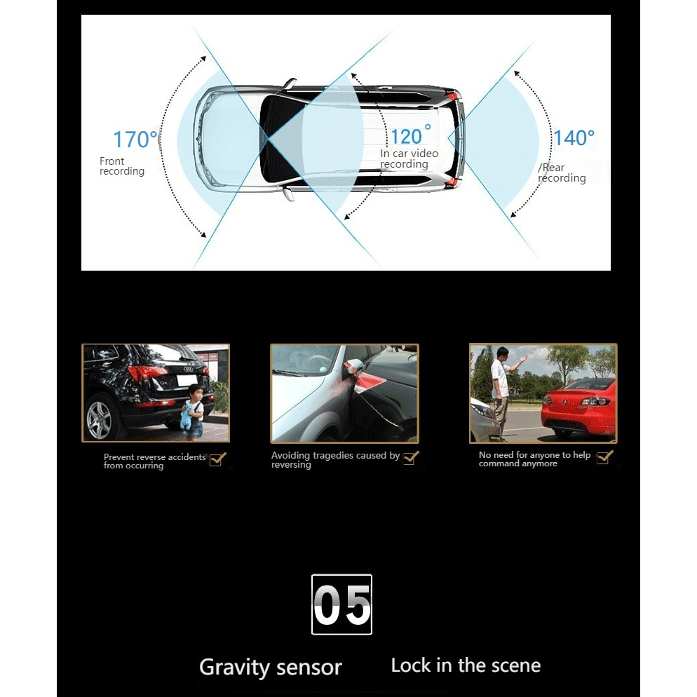 Camera Auto De Bord DVR NexVortk® TRIO Camera High PRO Full HD 1080P, 3 ...