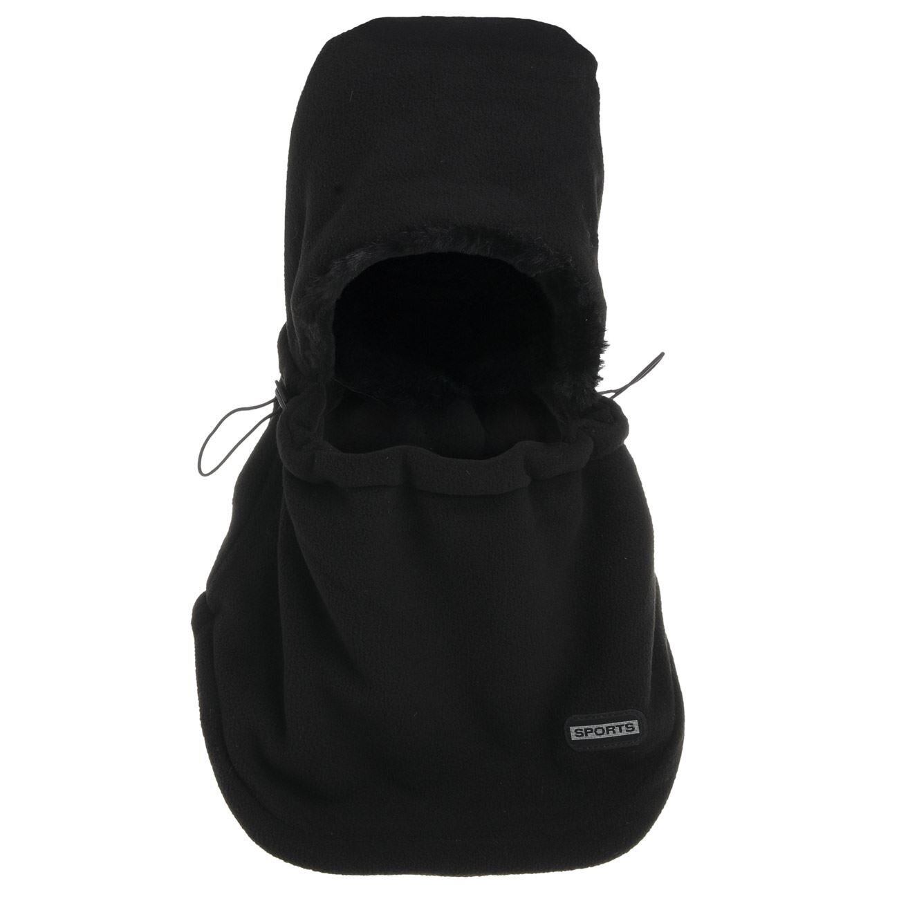 Cagula sport neagră cu captușeală fleece, șnur reglabil, pentru bărbați ...