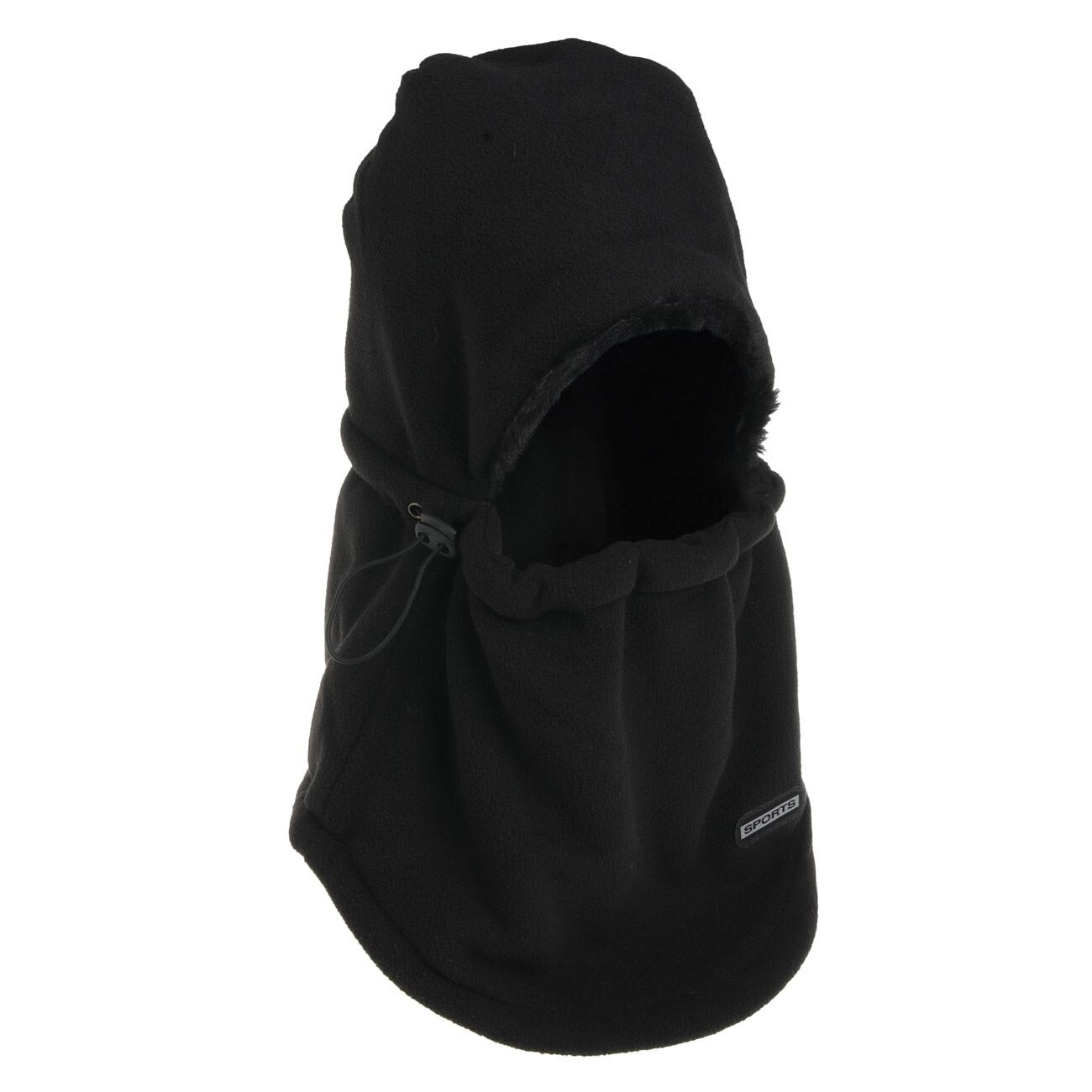 Cagula sport neagră cu captușeală fleece, șnur reglabil, pentru bărbați ...