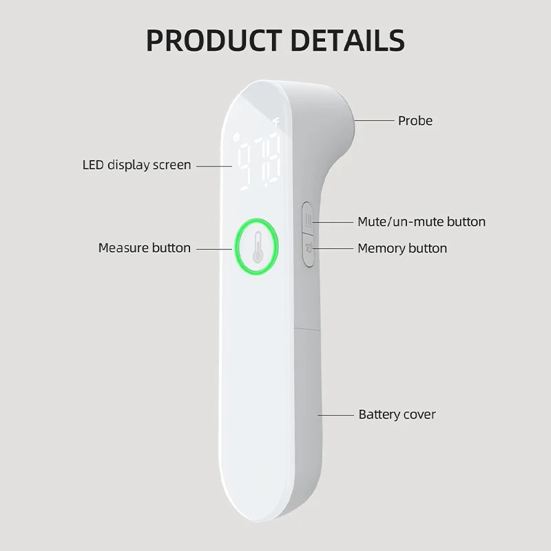 Termometru Digital cu Infrarosu, Alhena®, Non-Contact Pentru Frunte si ...