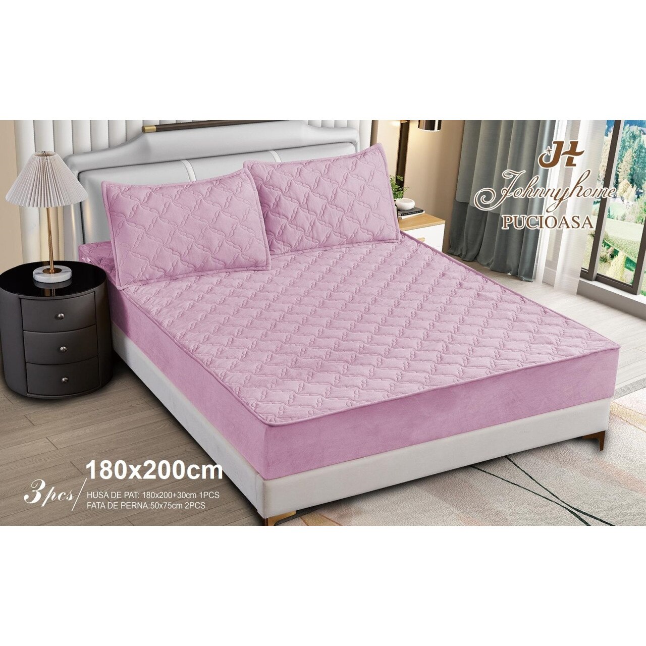 Topper din Catifea, Super Design Pucioasa, 3 piese, 180x200cm, moale ...