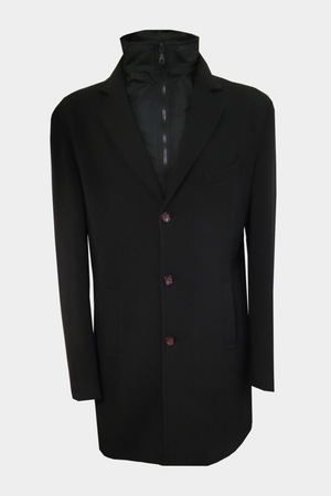 Pardesiu Elegant cu Vesta, Barbati, CAPP 154, Slim Fit, Negru, 54 - eMAG.ro