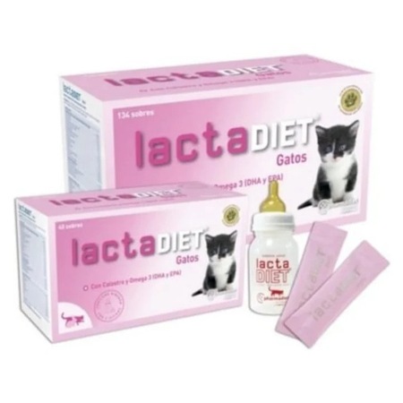 Lapte maternizat pentru pisici, LactaDiet, 40 plicuri x 7, 5g, Omega 3 ...
