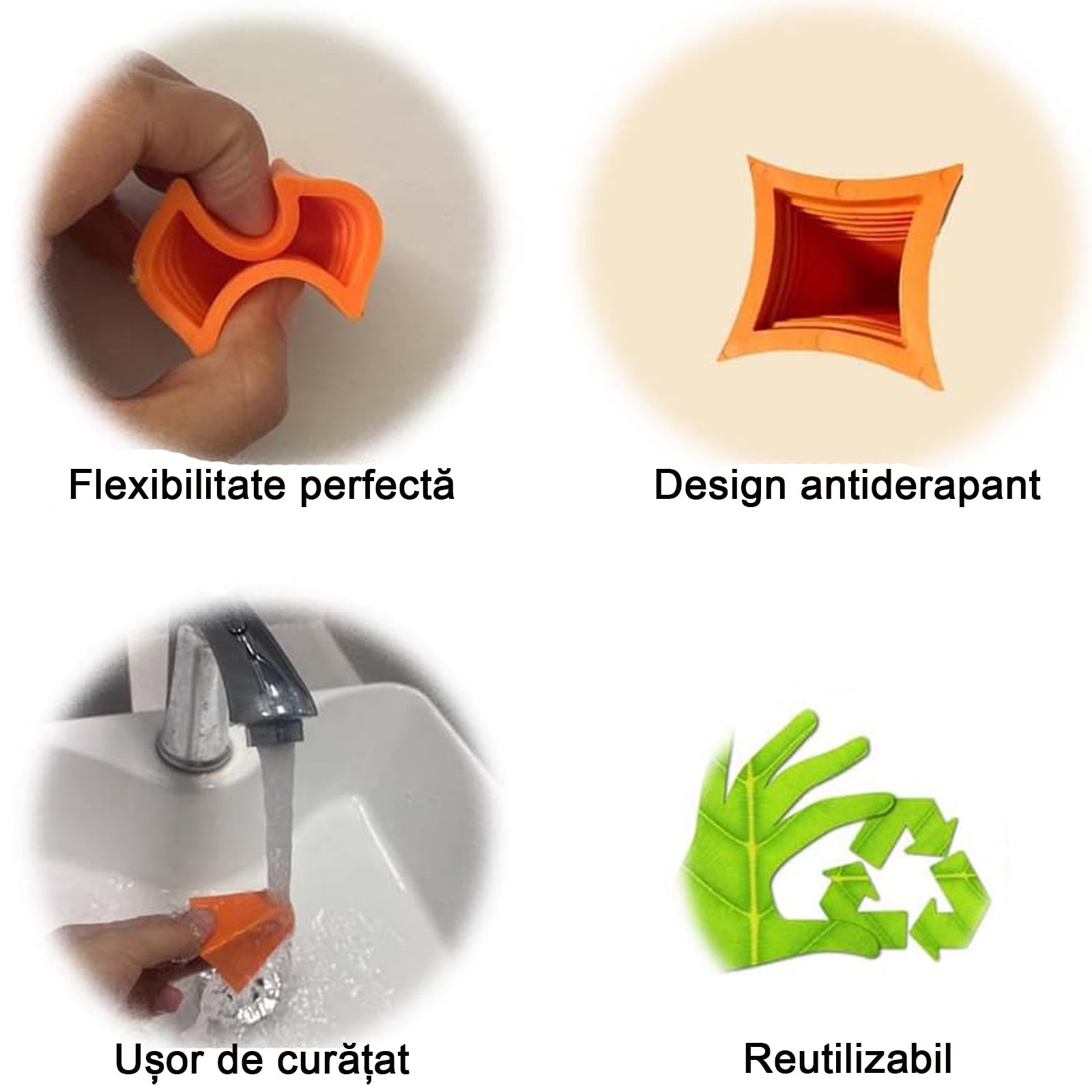 Set de 12 unelte de etansare din silicon, 6 in doua dimensiuni pentru ...