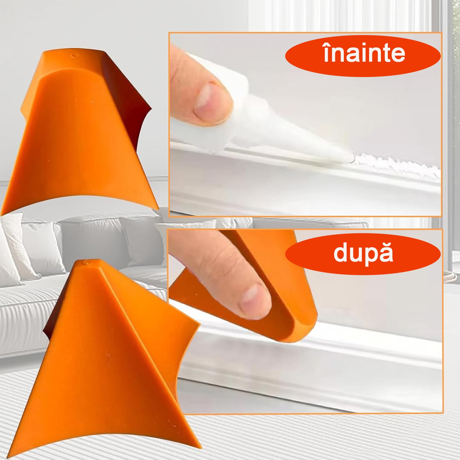Set de 12 unelte de etansare din silicon, 6 in doua dimensiuni pentru ...