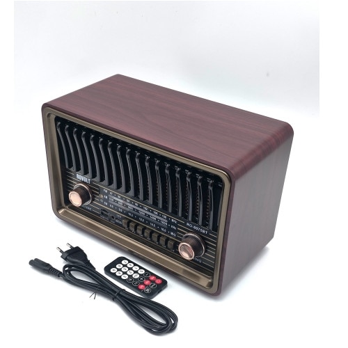 Radio Clasic Vintage Rovolt® 8075BT cu Bluetooth, MP3, USB, telecomanda ...