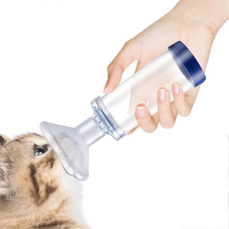 Inhalator pentru caini si pisici, 2 masti incluse, PVC, dimensiuni mici ...