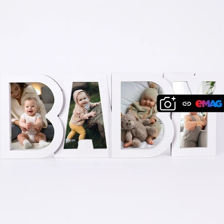 Rama Foto Copii Alba 18x45 cm (4 Poze), Cu Fotografii Personalizate ...