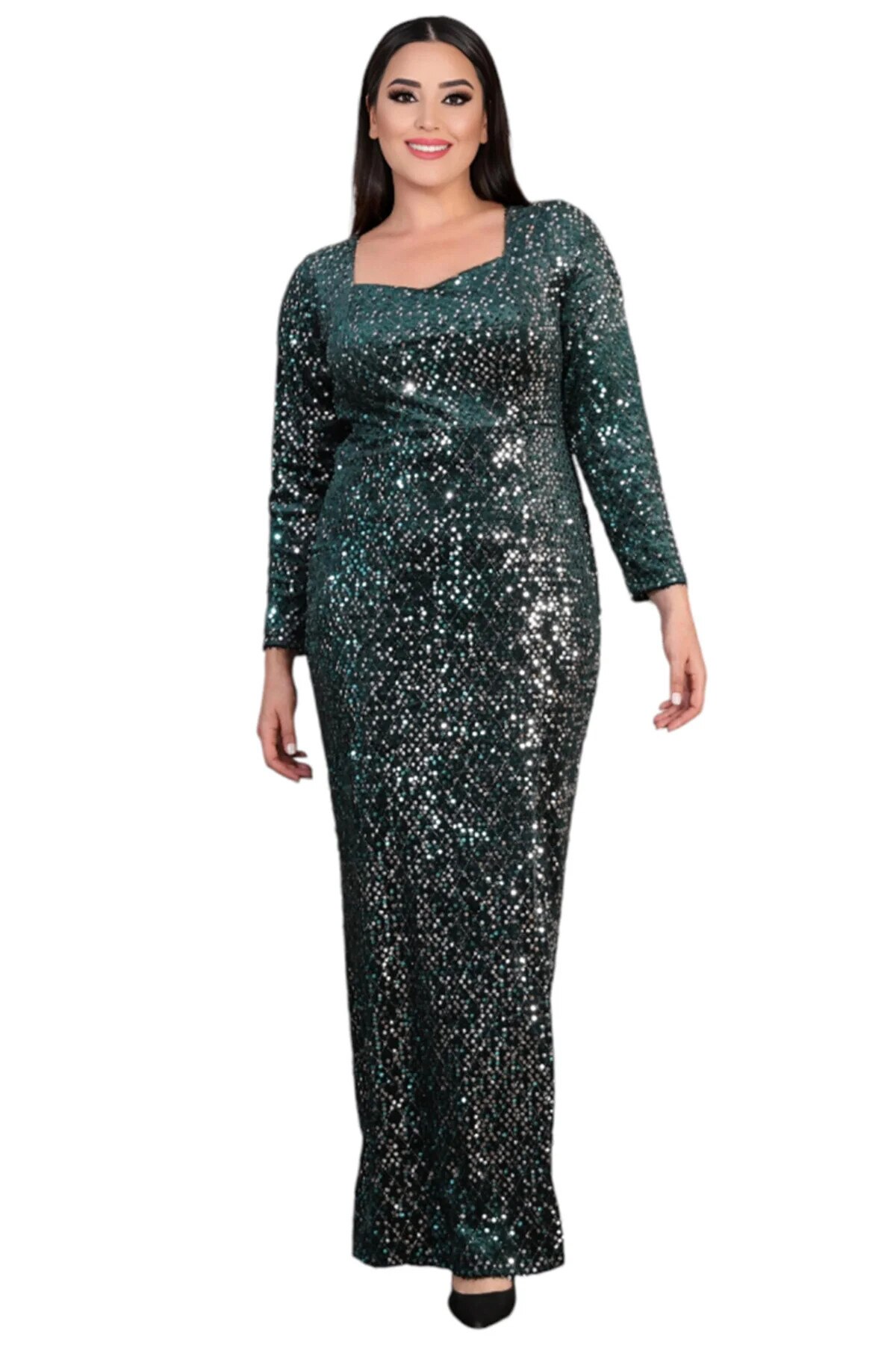 Rochie lunga Party, pentru ocazii, din paiete, model elegant Marimea 48 ...