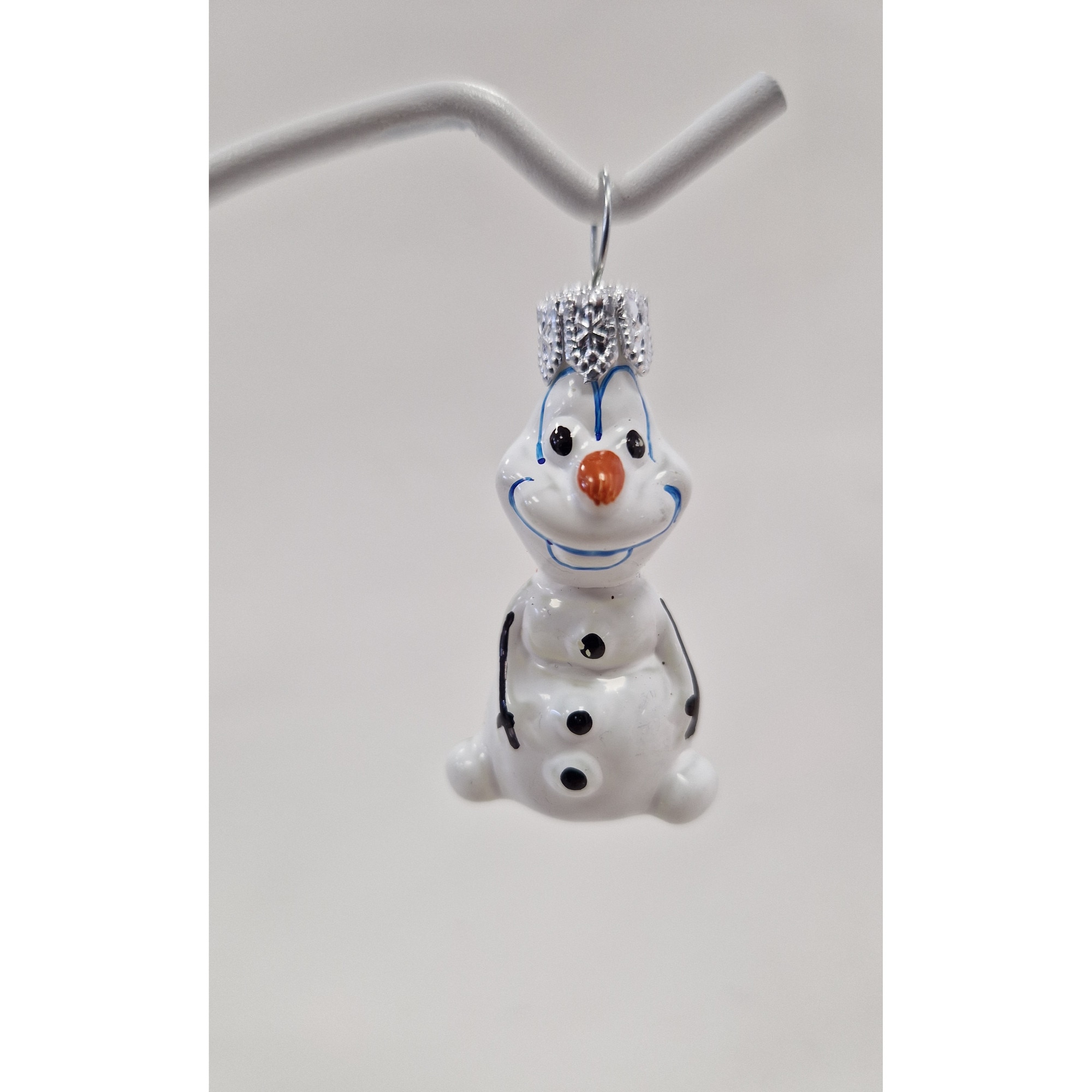 Glob de Craciun, Olaf din Regatul de Gheata, decorat manual, alb, 5x2 ...