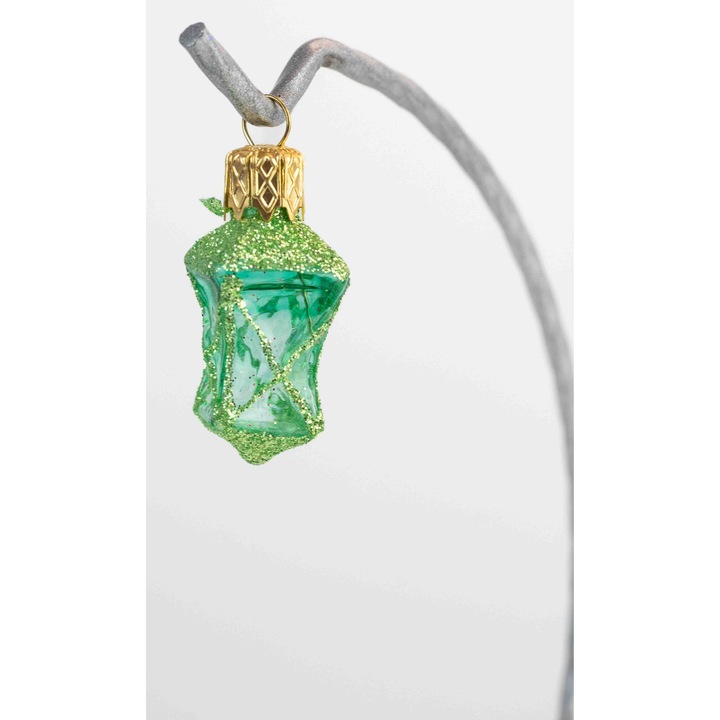 Glob de Craciun, NeliNo, decorat manual, verde, 4.5x3.5x4.5cm - eMAG.ro