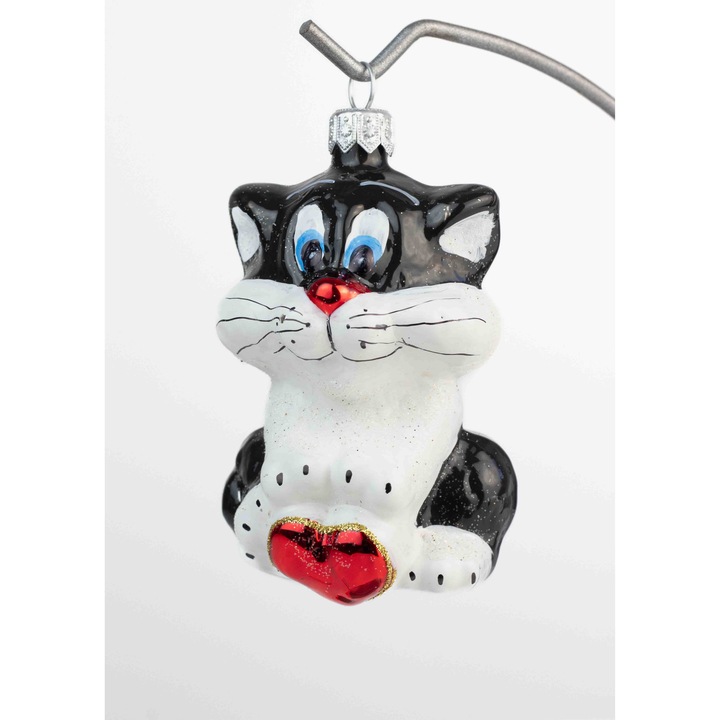 Glob de Craciun din sticla, decorat manual, motivatie diversa ...