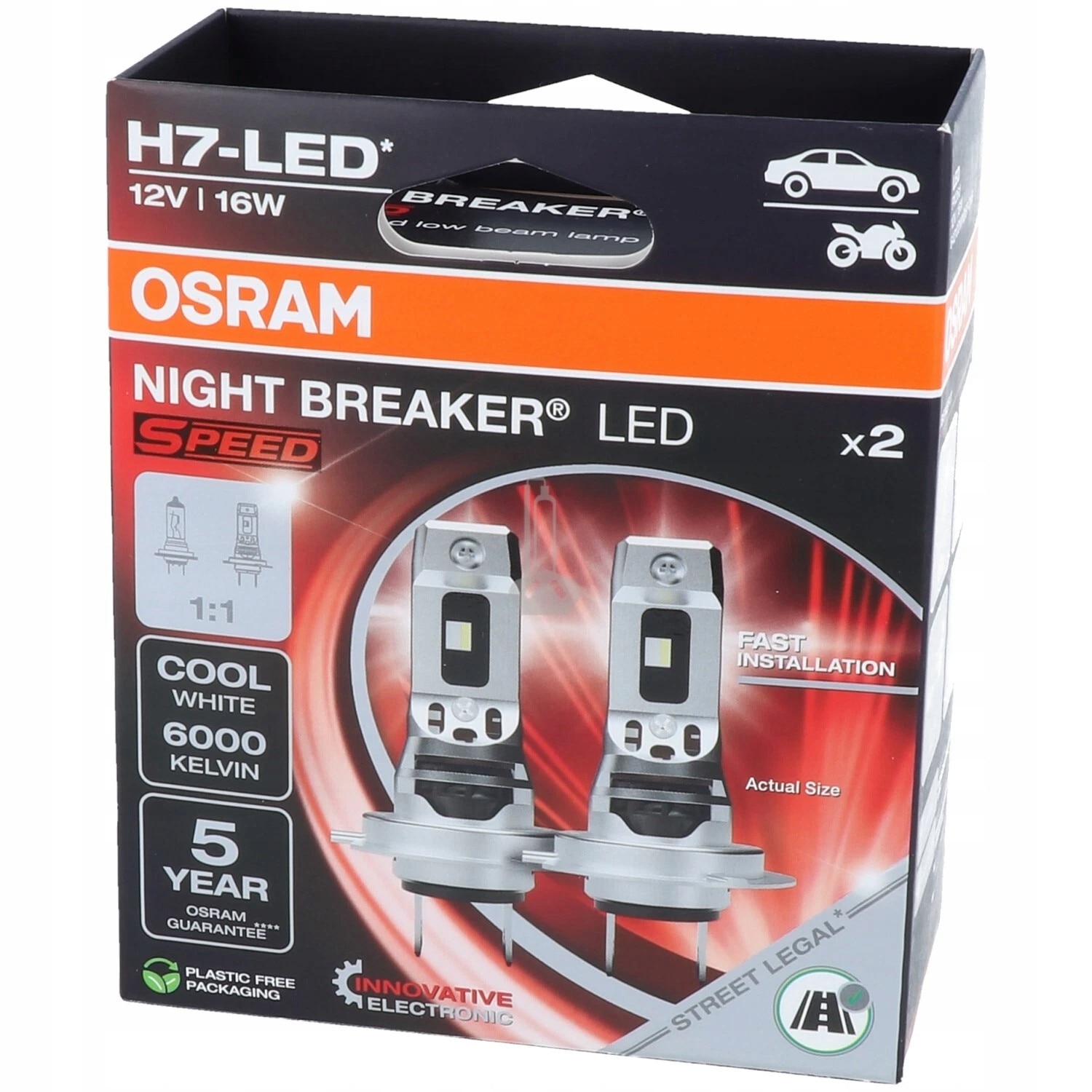 Автомобилни крушки H7 OSRAM NIGHT BREAKER LED 16W, plug & play - eMAG.bg