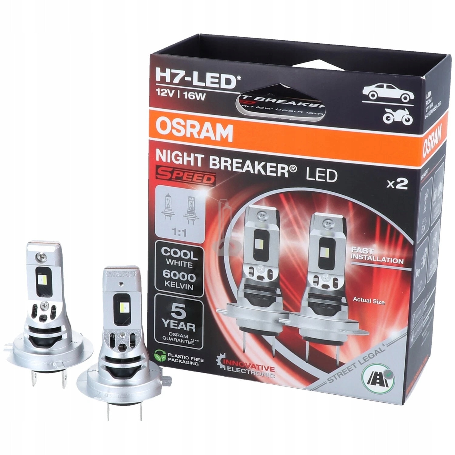 Автомобилни крушки H7 OSRAM NIGHT BREAKER LED 16W, plug & play - eMAG.bg
