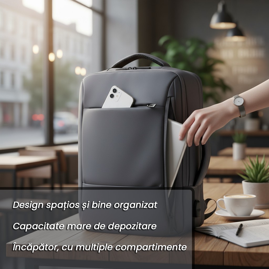 Rucsac pentru laptop/tableta, pana la 16 inch, waterproof, 4 ...