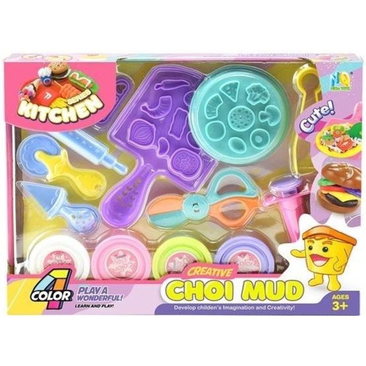 Комплект пластелин Merkpol, 4 цвята, кухненски аксесоари, за деца над 3 години - eMAG.bg