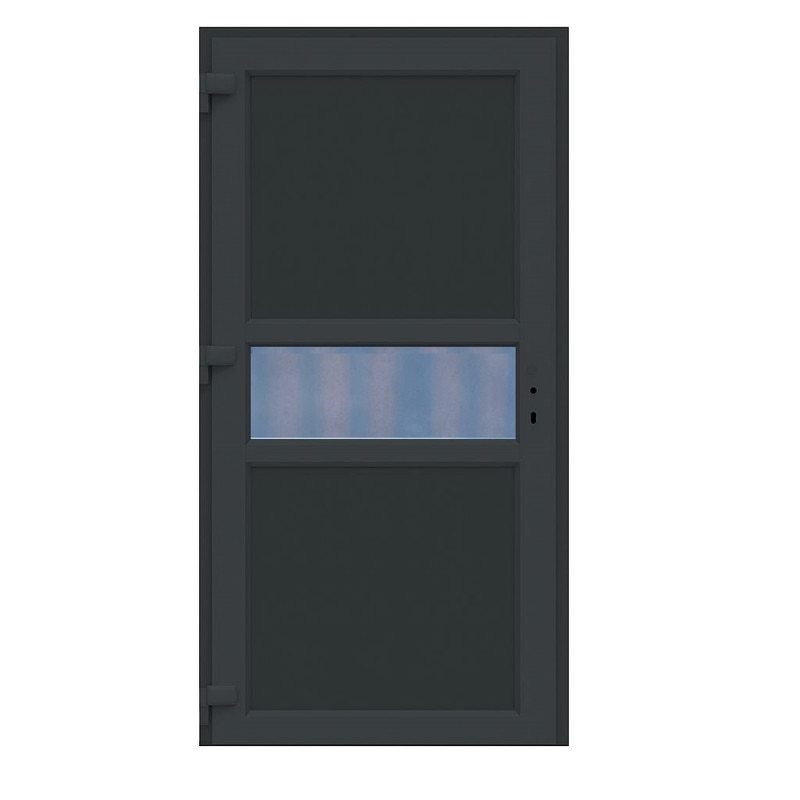 Usa exterior termopan(PVC) Hamburg 25% sticla, culoare antracit ...