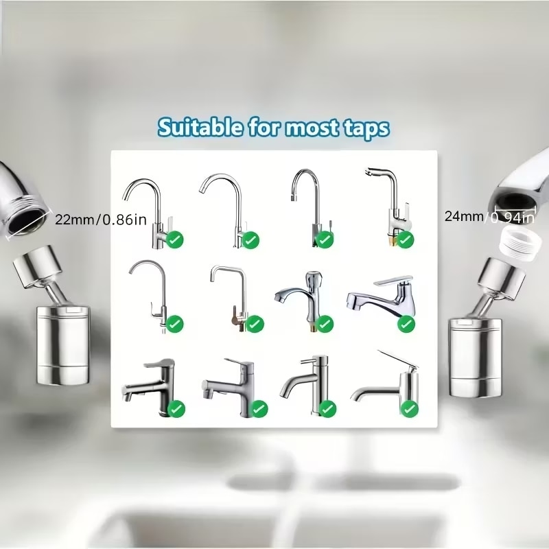 Adaptor CCmax pentru Baterie Chiuveta, 80° + 360° Rotativ, 2 Moduri Jet ...